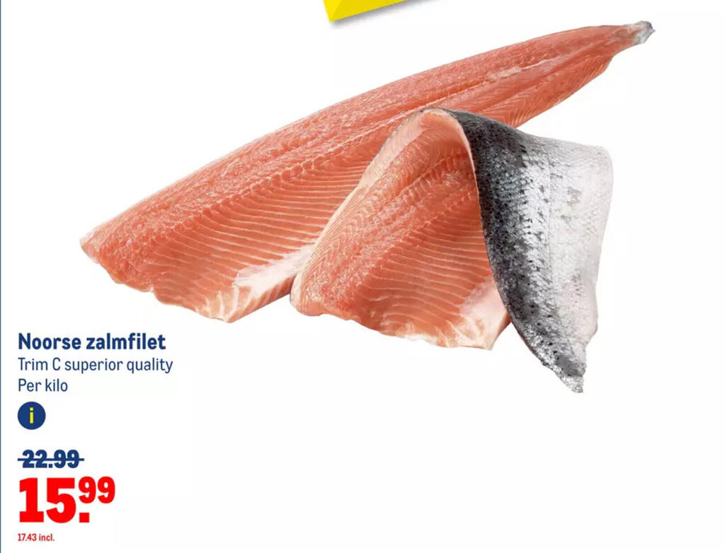 Noorse zalmfilet Trim C superior quality aanbieding bij Makro