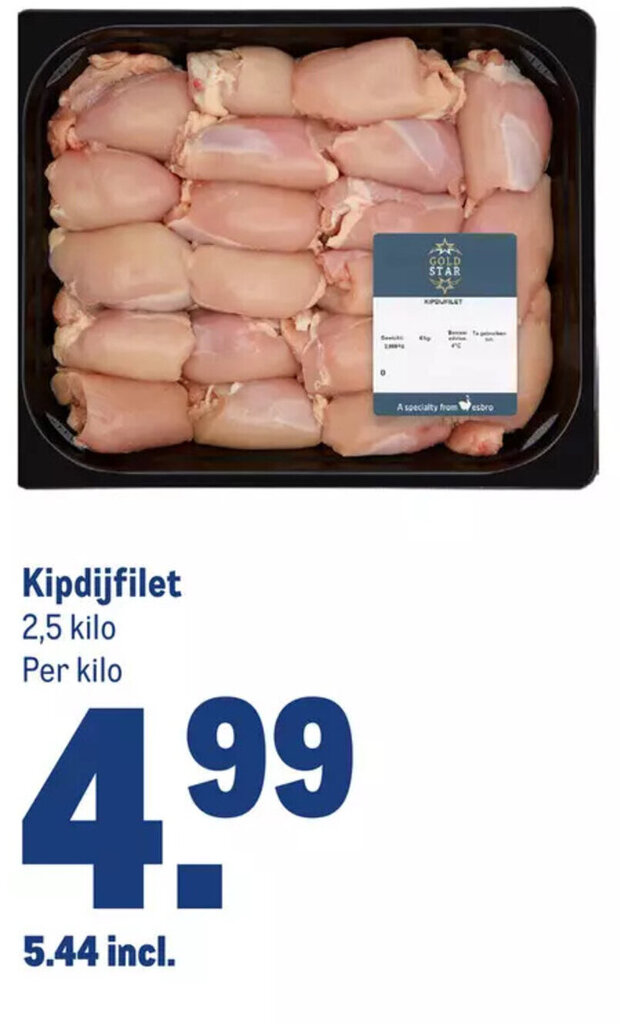 Kipdijfilet 2,5 kilo aanbieding bij Makro