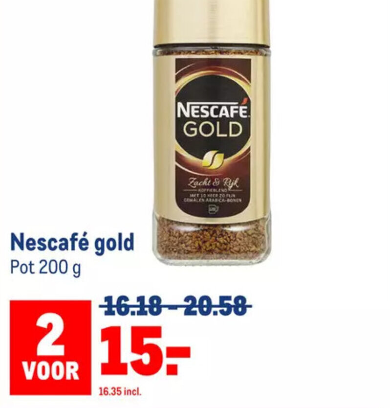 Nescafé gold Pot 200 g aanbieding bij Makro