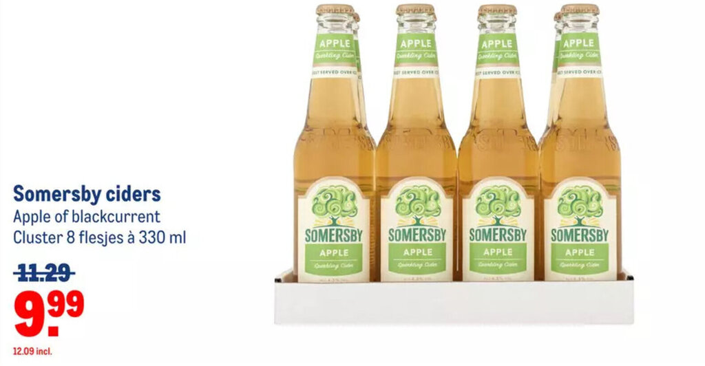 Somersby ciders 330ml aanbieding bij Makro