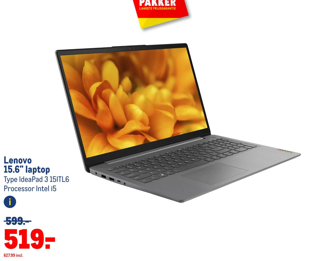 Lenovo 15.6 laptop aanbieding bij Makro