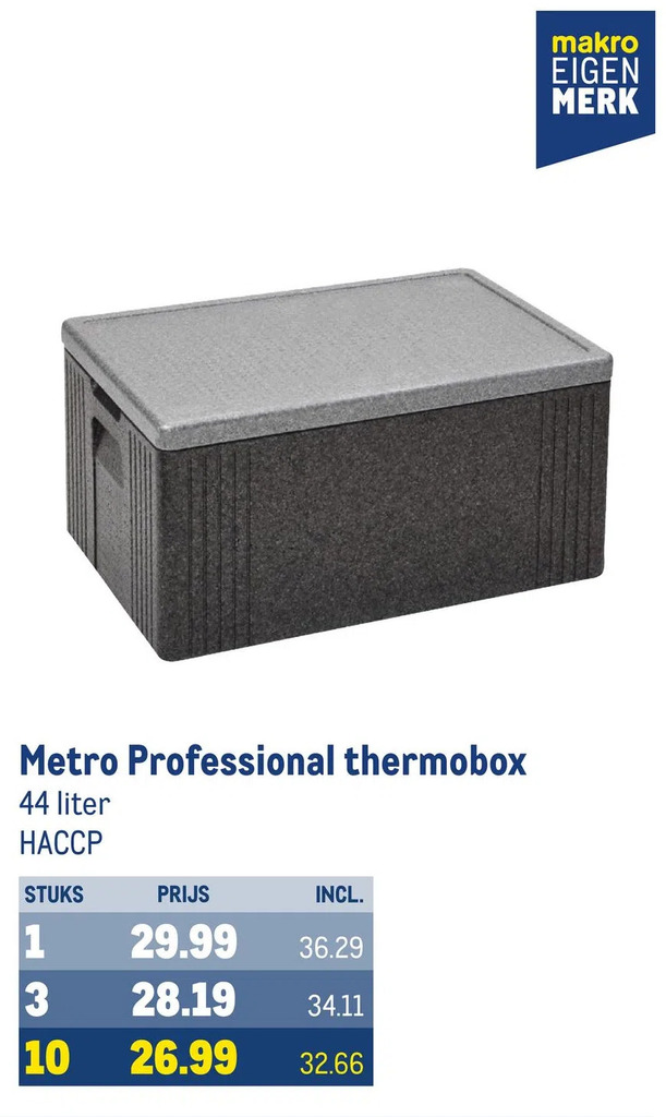 Metro professional thermobox aanbieding bij Makro