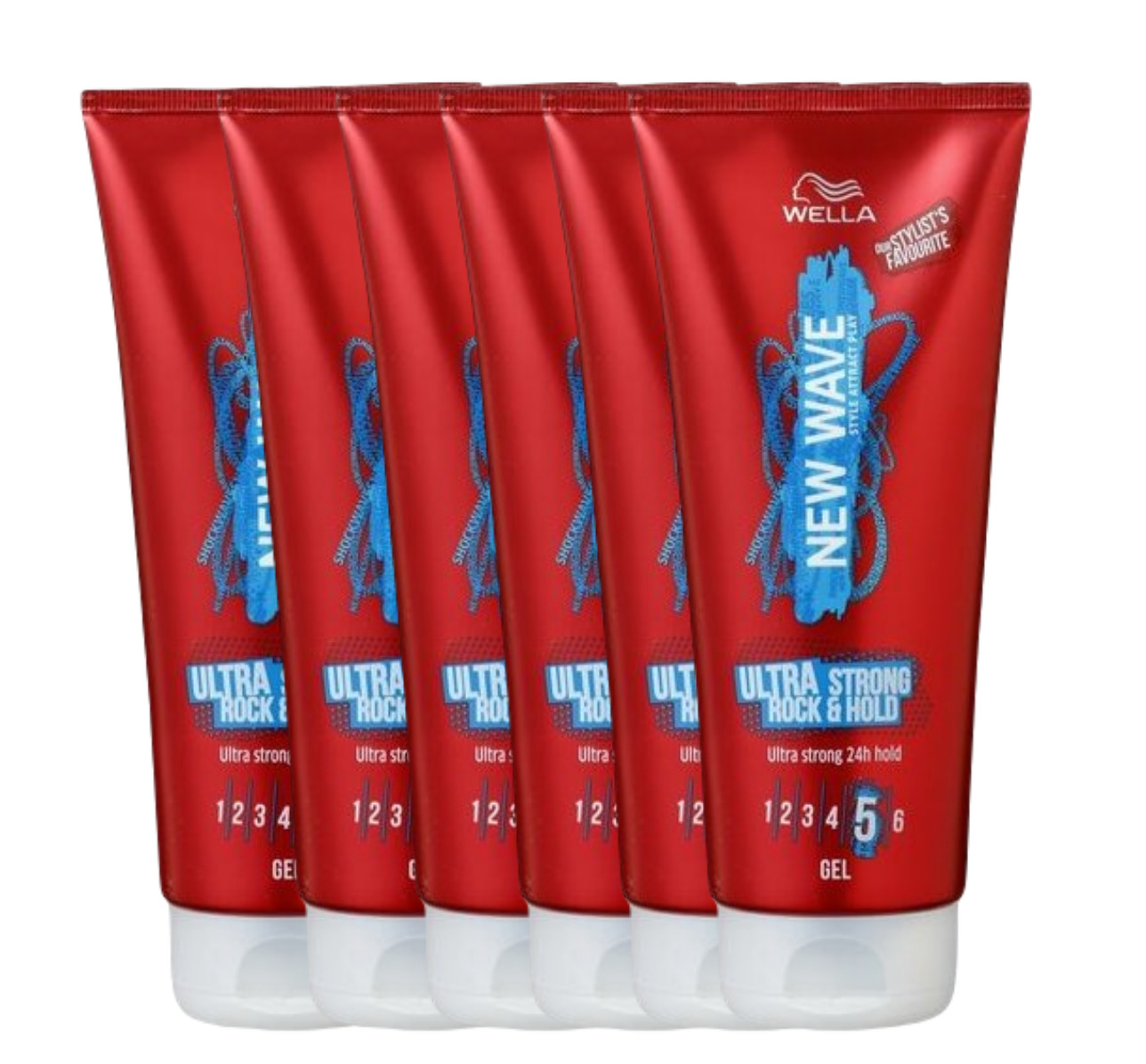 Wella new wave ultra strong rock & hold gel voordeelverpakking 6x200ml ...