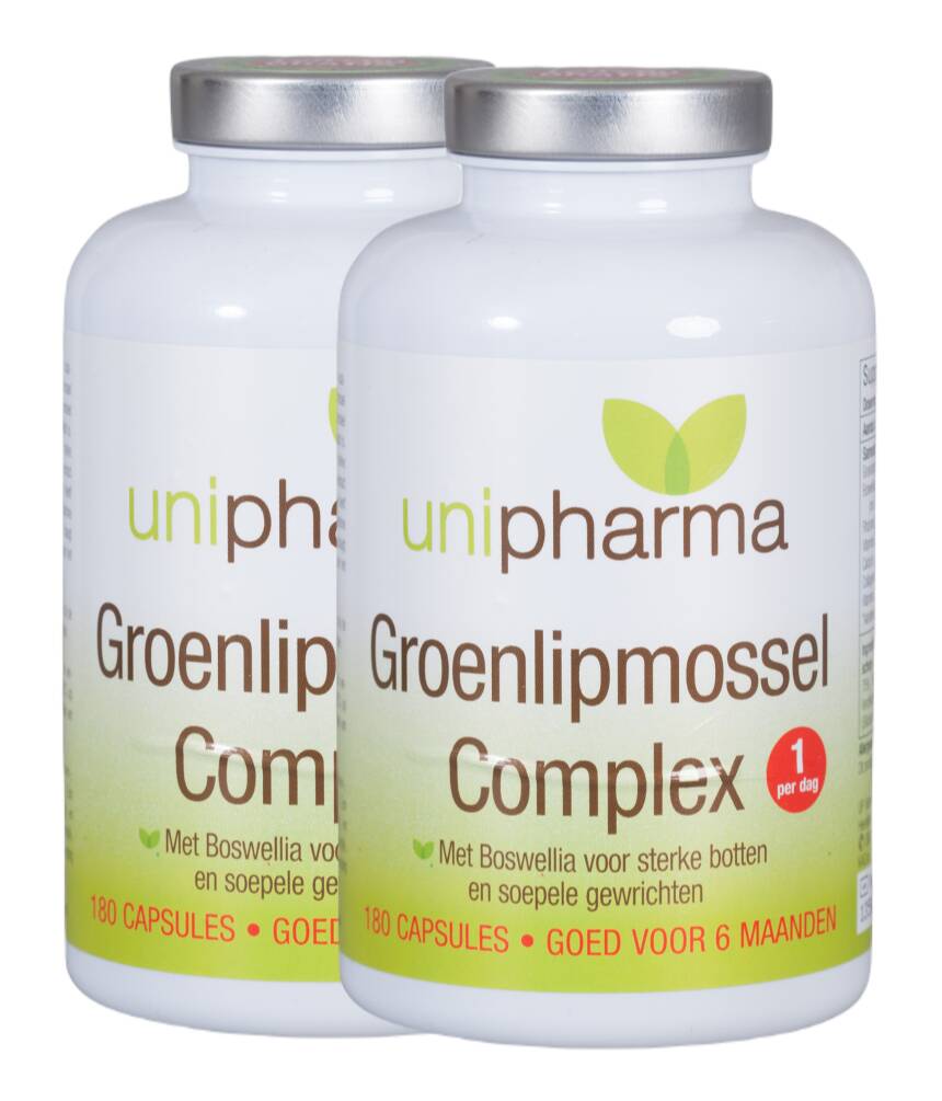 Unipharma groenlipmossel complex capsules multipack 2x180cp aanbieding ...