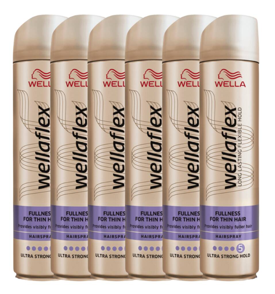 Wella flex hairspray fullness voordeelverpakking 6st 6x250ml aanbieding ...