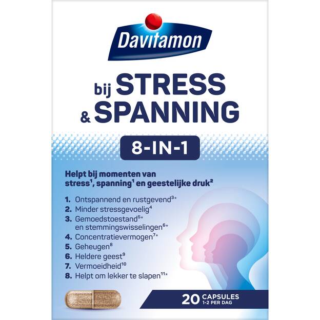 Davitamon stress & spanning 8-in-1 capsules 20cp aanbieding bij De ...