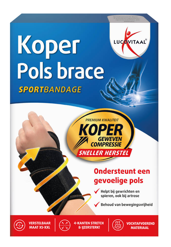 Lucovitaal pols brace koper 1st aanbieding bij De Online Drogist