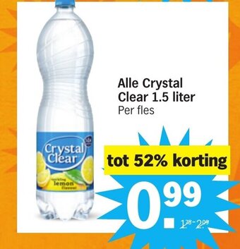 Alle Crystal Clear 1.5 liter Per fles aanbieding bij Albert Heijn