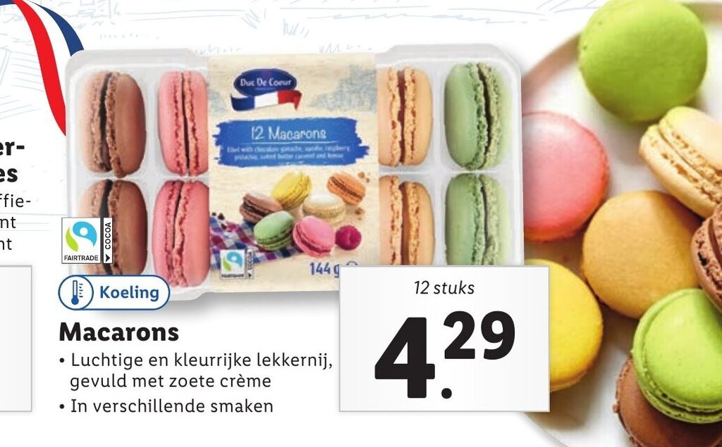 Macarons 12 stuks aanbieding bij Lidl
