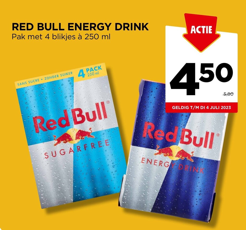RED BULL ENERGY DRINK Pak 250 ml aanbieding bij Jumbo