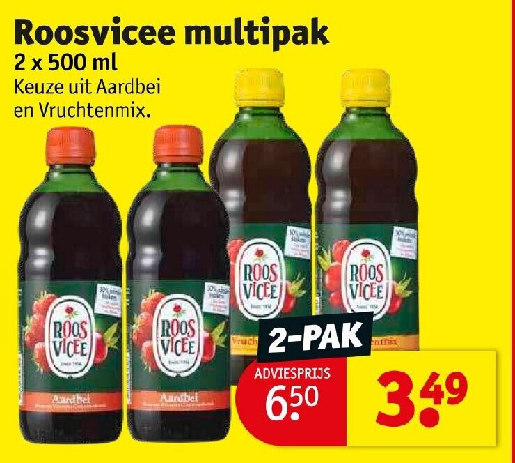 Roosvicee multipak 2 x 500 ml aanbieding bij Kruidvat