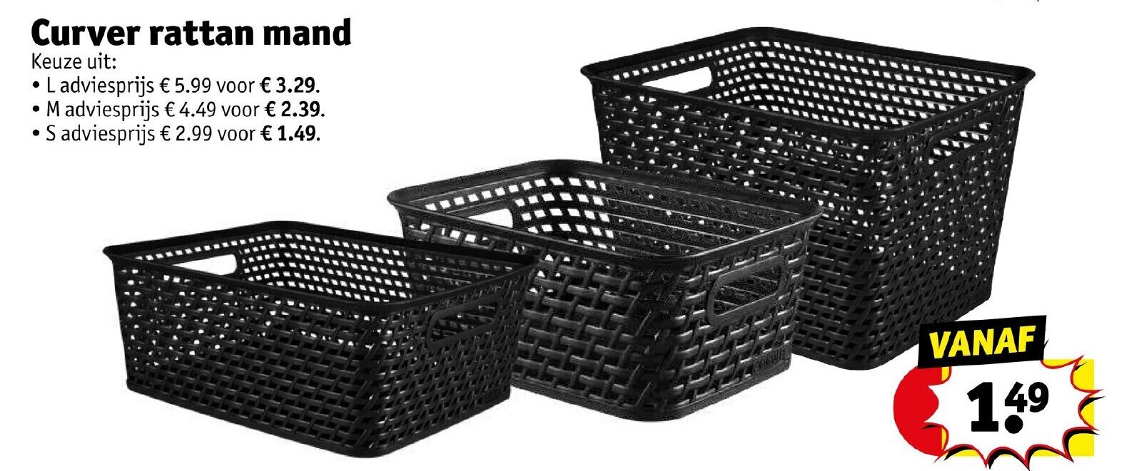 Curver rattan mand aanbieding bij Kruidvat