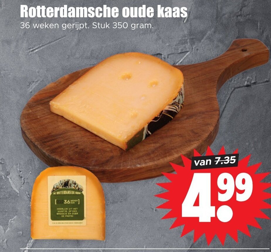 Rotterdamsche oude kaas 350g aanbieding bij Dirk