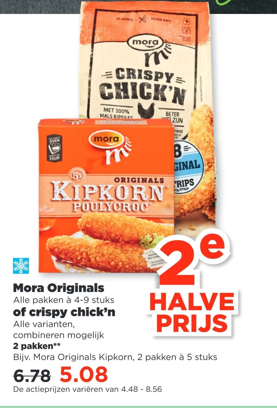 Mora originals of crispy chick'n aanbieding bij PLUS