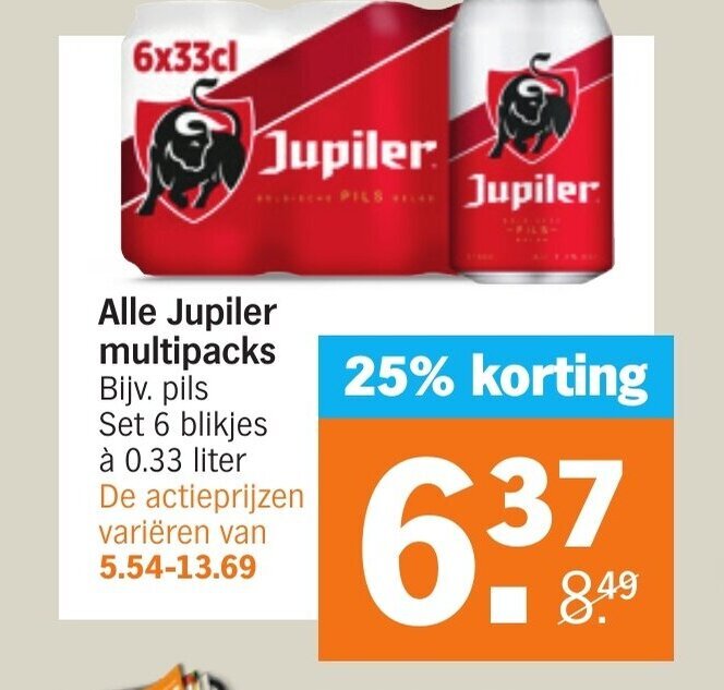 Alle Jupiler multipacks aanbieding bij Albert Heijn