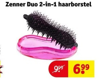 Zenner duo 2-in-1 haarborstel aanbieding bij Kruidvat