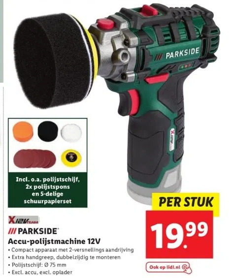X12keam iii parkside accu-polijstmachine 12v aanbieding bij Lidl