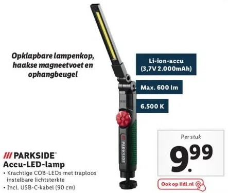 Ii/ parkside accu-led-lamp aanbieding bij Lidl
