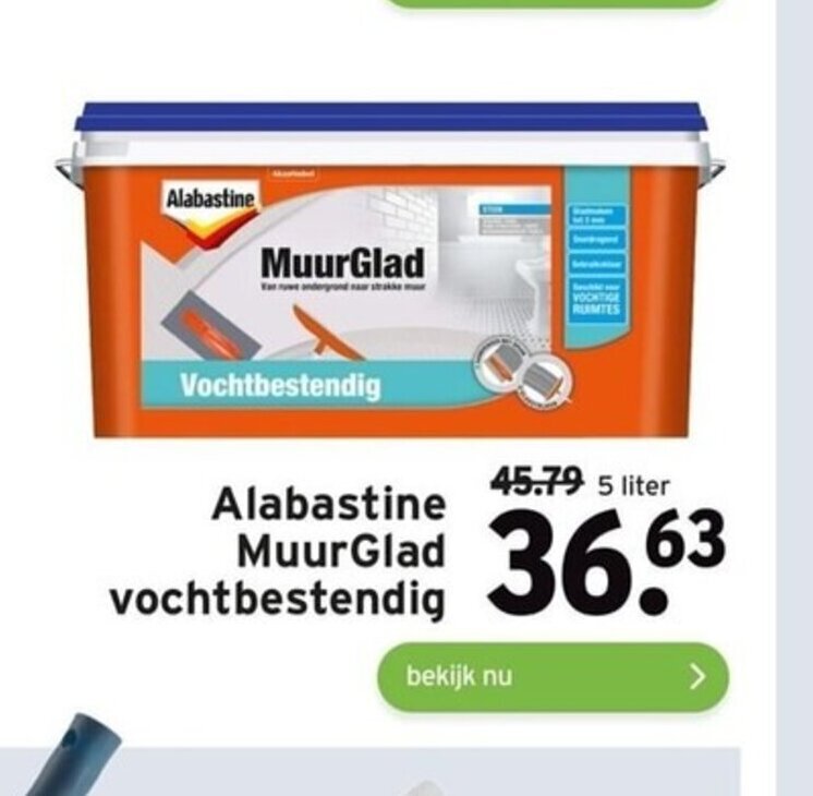 Alabastine MuurGlad vochtbestendig 5 liter aanbieding bij GAMMA
