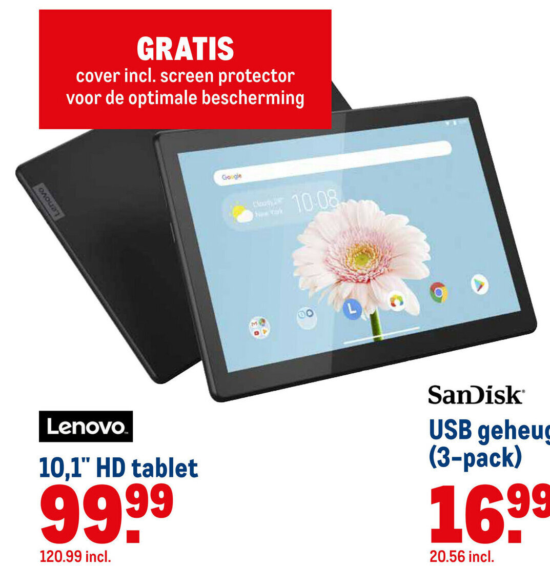 Lenovo Tablet HD 10.1" aanbieding bij Makro