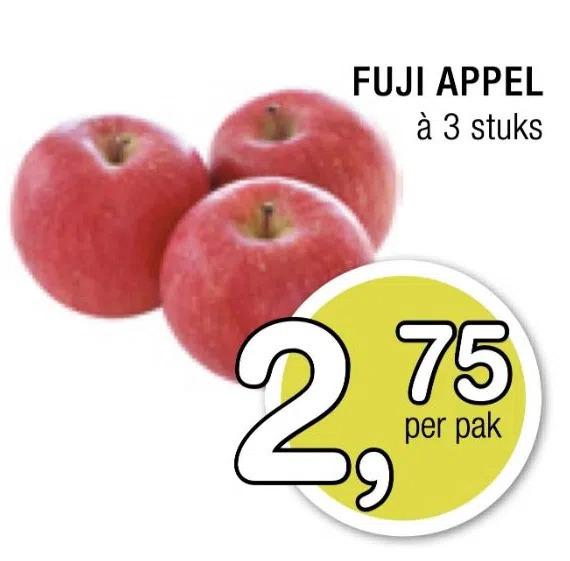 Fuji appel à 3 stuks aanbieding bij Amazing Oriëntal