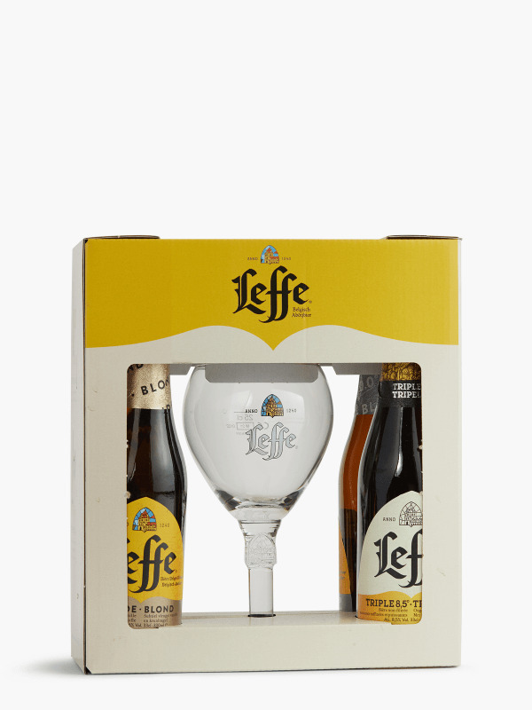 Leffe giftset met glas 4x0,33ml aanbieding bij Flink