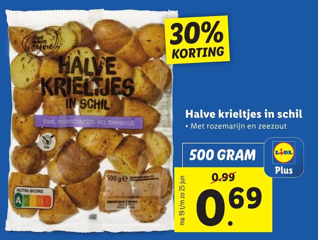 Halve krieltjes in schil 500g aanbieding bij Lidl