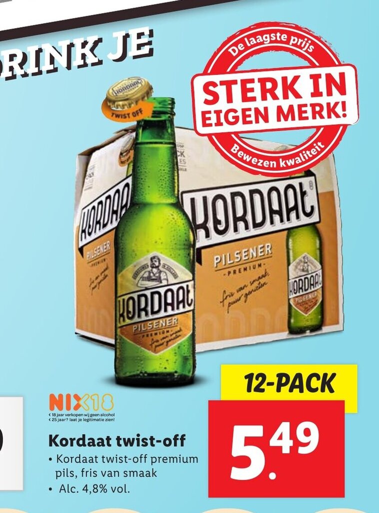 Kordaat twist-off 12-PACK aanbieding bij Lidl