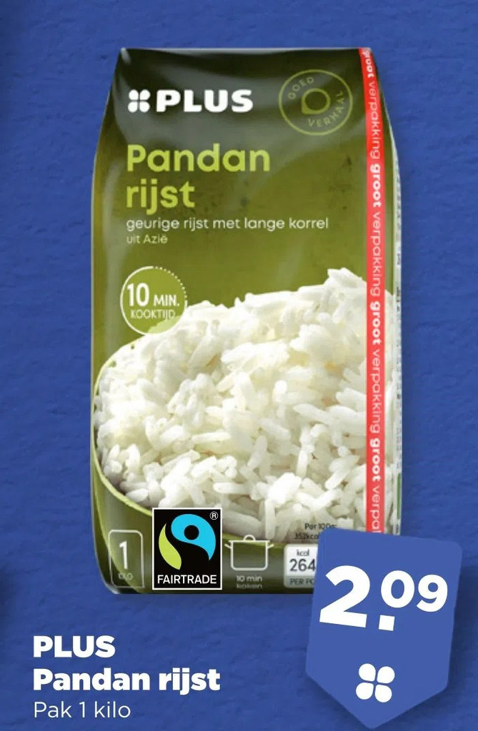 Plus pandan rijst aanbieding bij PLUS