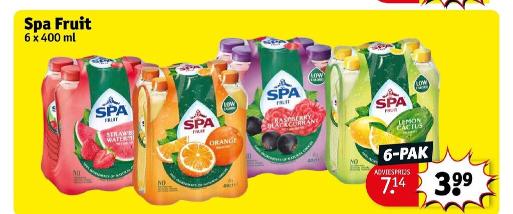 Spa Fruit 6x400 ml aanbieding bij Kruidvat