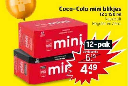 Coca-Cola Mini Blikjes 12 X150 ml aanbieding bij Trekpleister