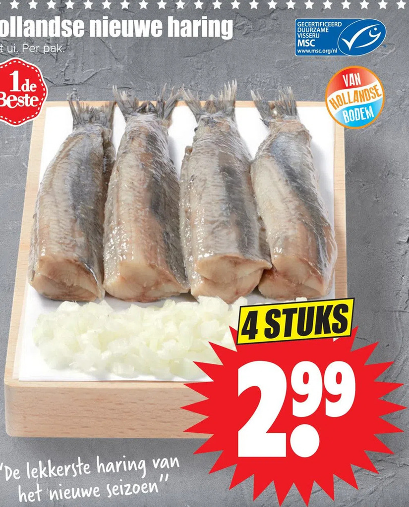 Hollandse nieuwe haring aanbieding bij Dirk