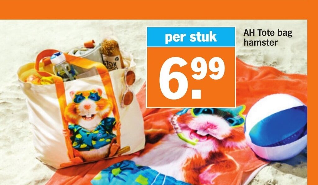 Tote bag hamster aanbieding bij Albert Heijn