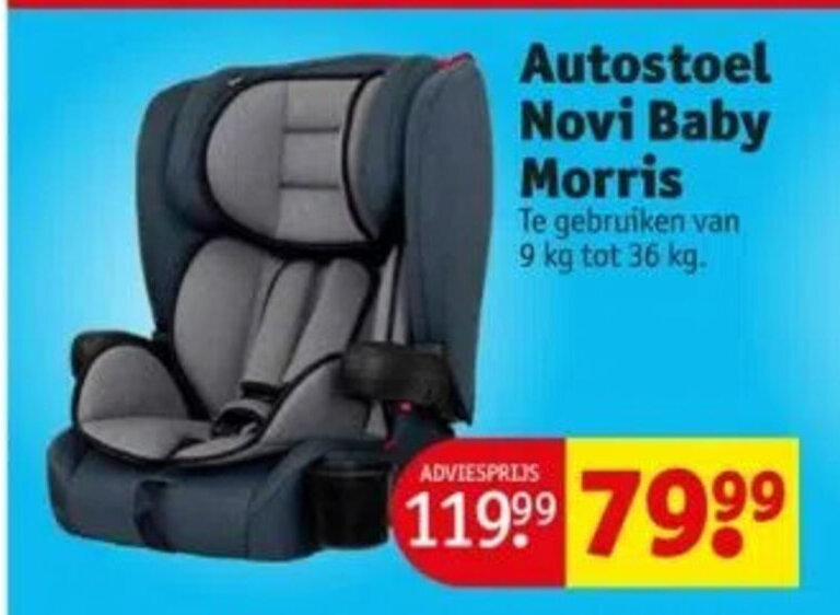 Autostoel Novi Baby Morris 9 kg tot 36 kg aanbieding bij Kruidvat