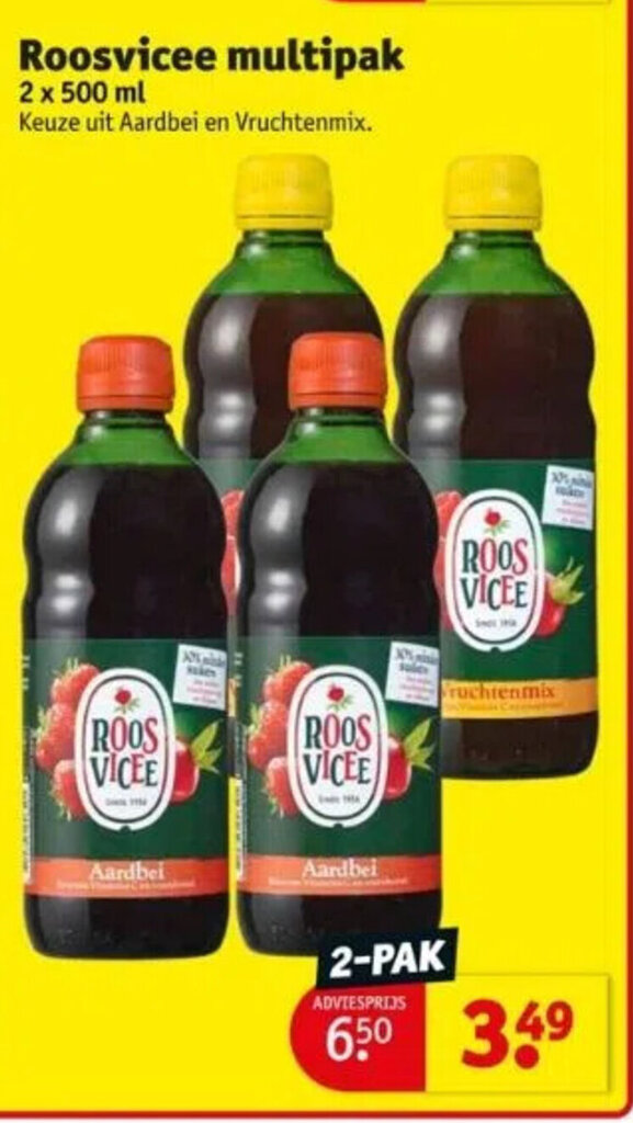 Roosvicee multipak 2 x 500ml aanbieding bij Kruidvat