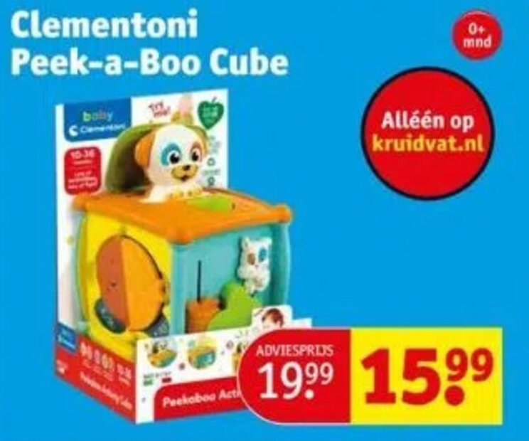 Clementoni Peek-a-Boo Cube aanbieding bij Kruidvat