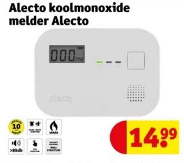 Alecto koolmonoxide melder Alecto aanbieding bij Kruidvat