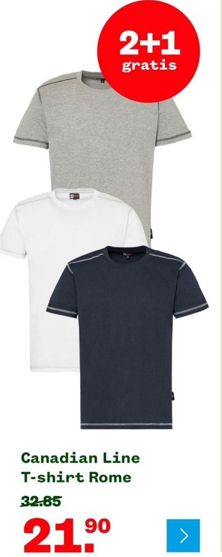 Canadian Line T-shirt Rome 2+1 gratis aanbieding bij Welkoop