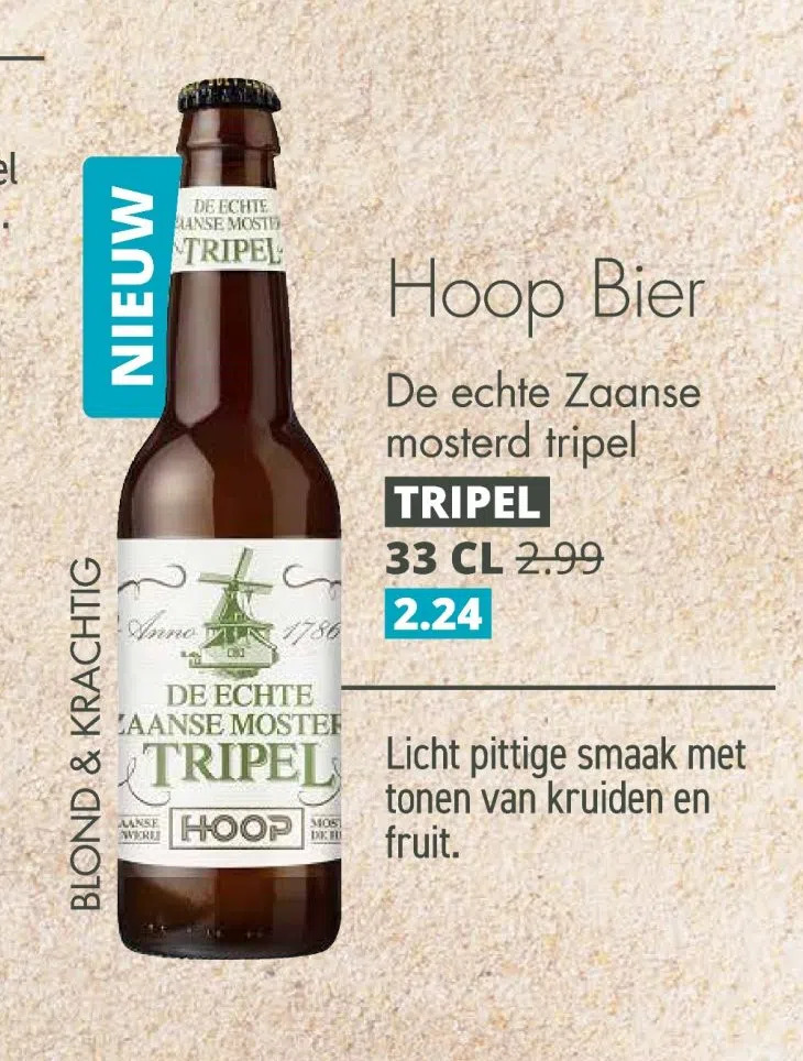 Hoop bier de echte zaanse mosterd tripel aanbieding bij Mitra