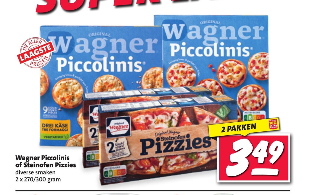 Wagner Piccolinis of Steinofen Pizzies aanbieding bij Nettorama