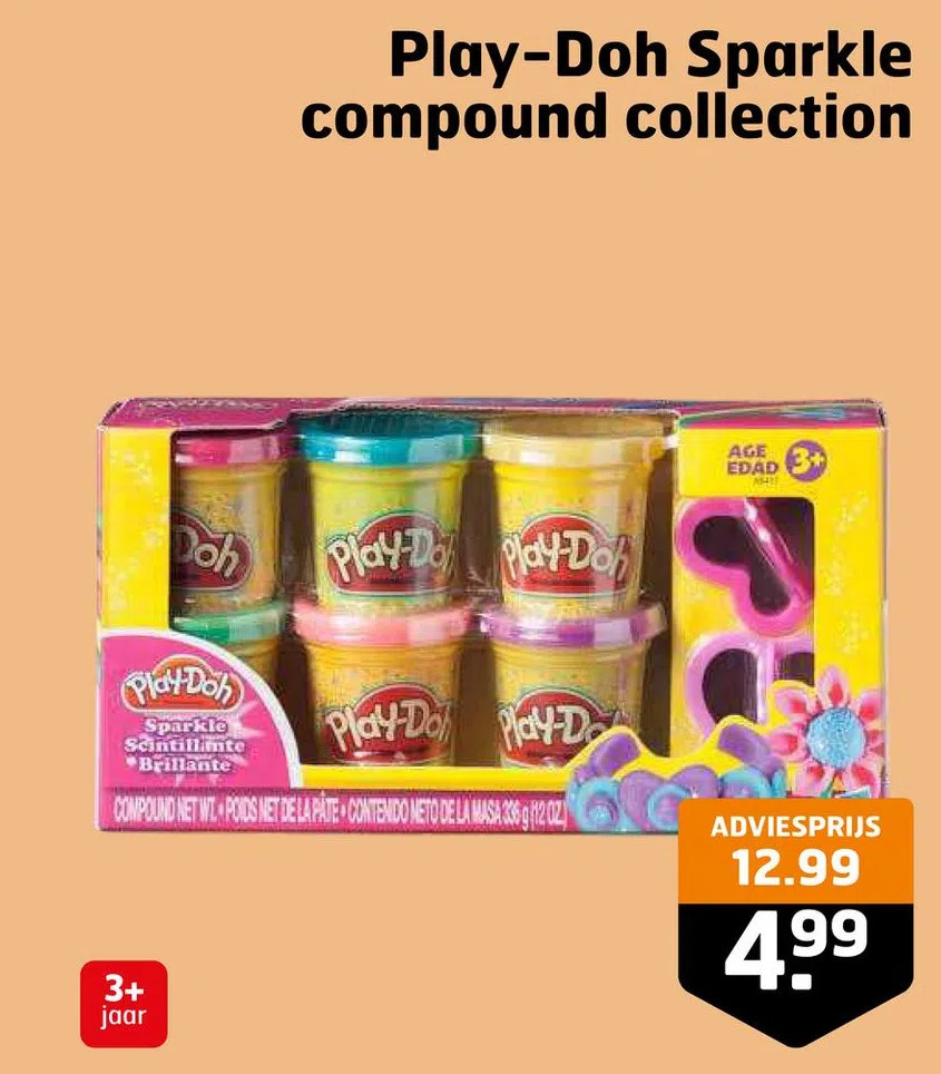 Play-doh sparkle compound collection aanbieding bij Trekpleister
