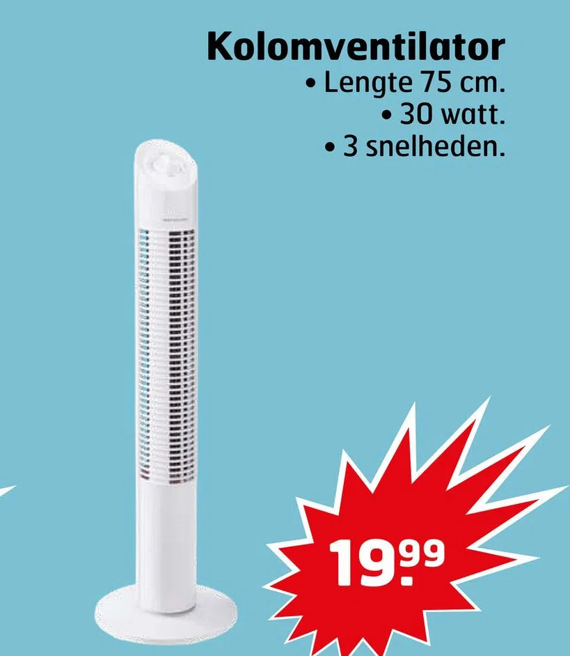 Kolomventilator aanbieding bij Trekpleister
