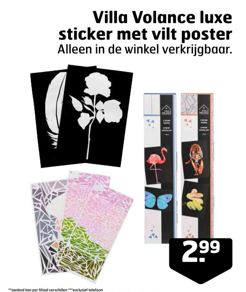 Villa volance luxe sticker met vilt poster aanbieding bij Trekpleister