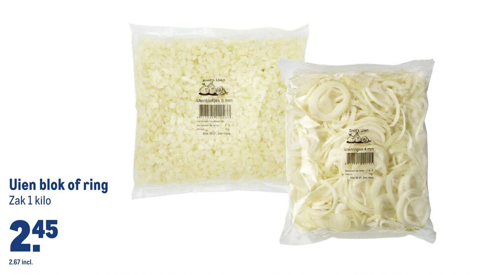Uien blok of ring aanbieding bij Makro
