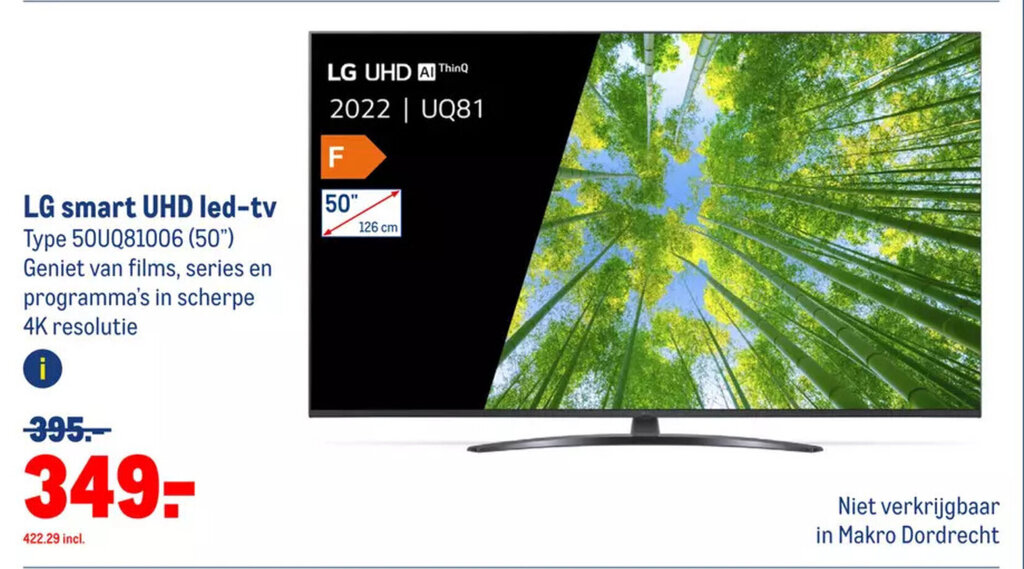 LG smart UHD led-tv aanbieding bij Makro
