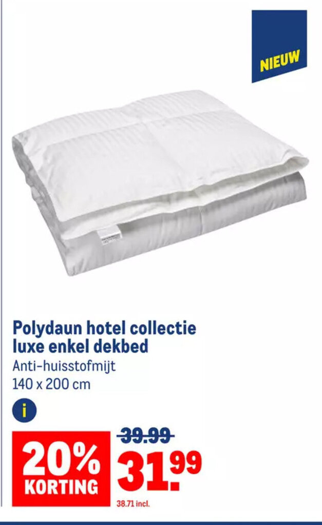 Polydaun hotel collectie luxe enkel dekbed aanbieding bij Makro
