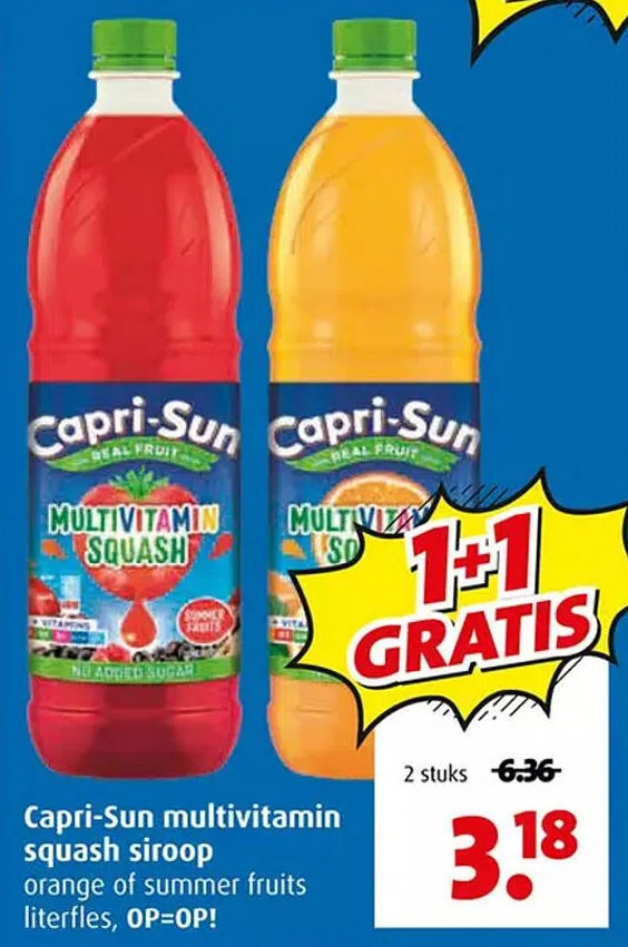 Capri-sun multivitamin squash siroop aanbieding bij Boni