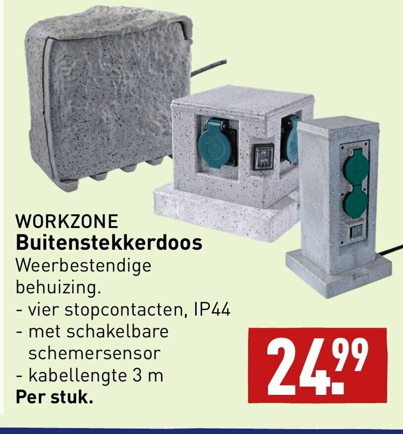 WORKZONE Buitenstekkerdoos aanbieding bij ALDI