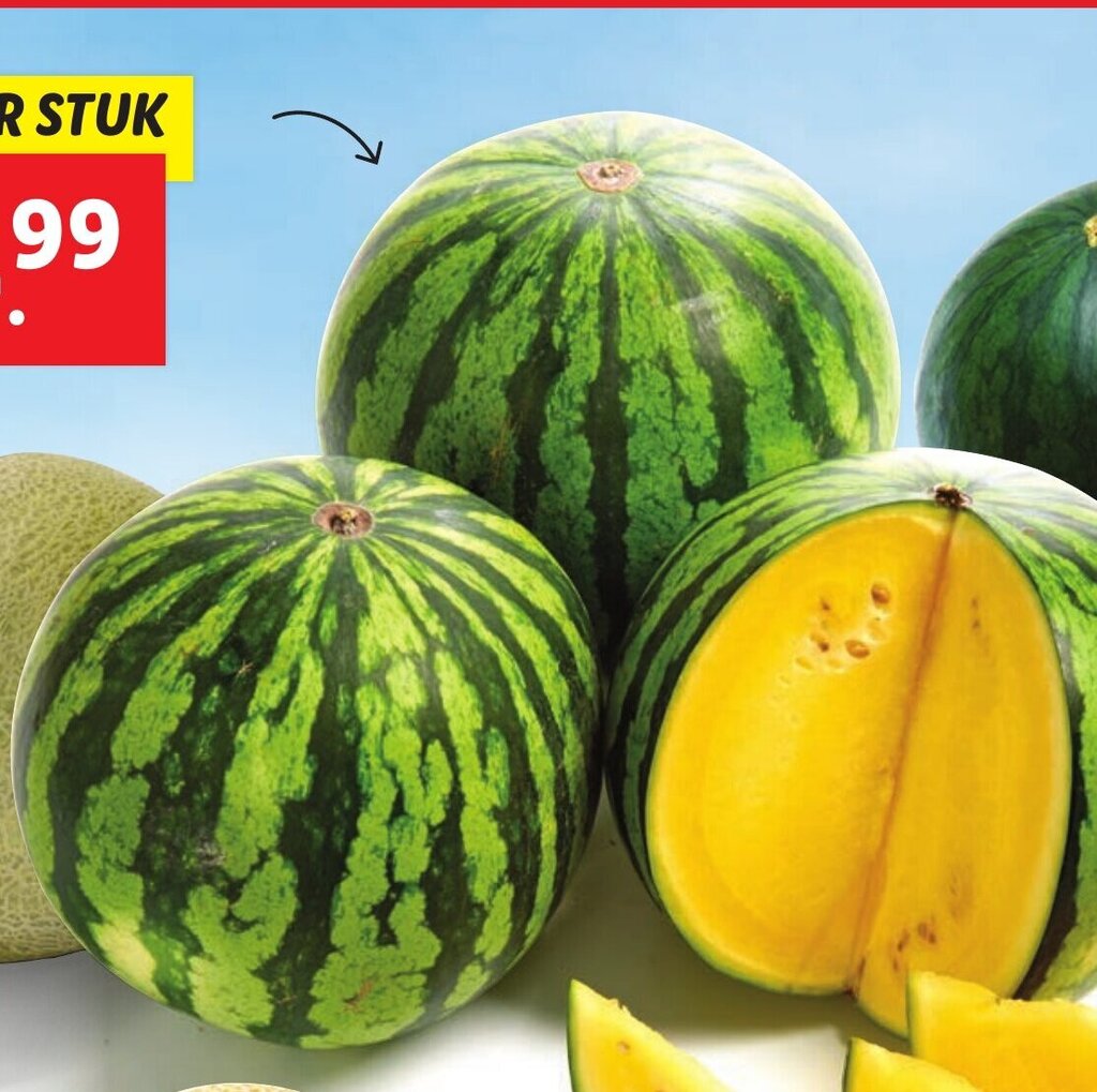 Gele watermeloen aanbieding bij Lidl