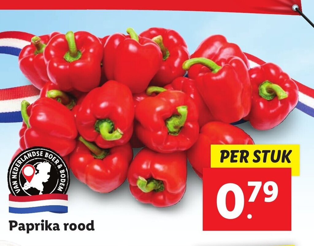 Paprika rood aanbieding bij Lidl